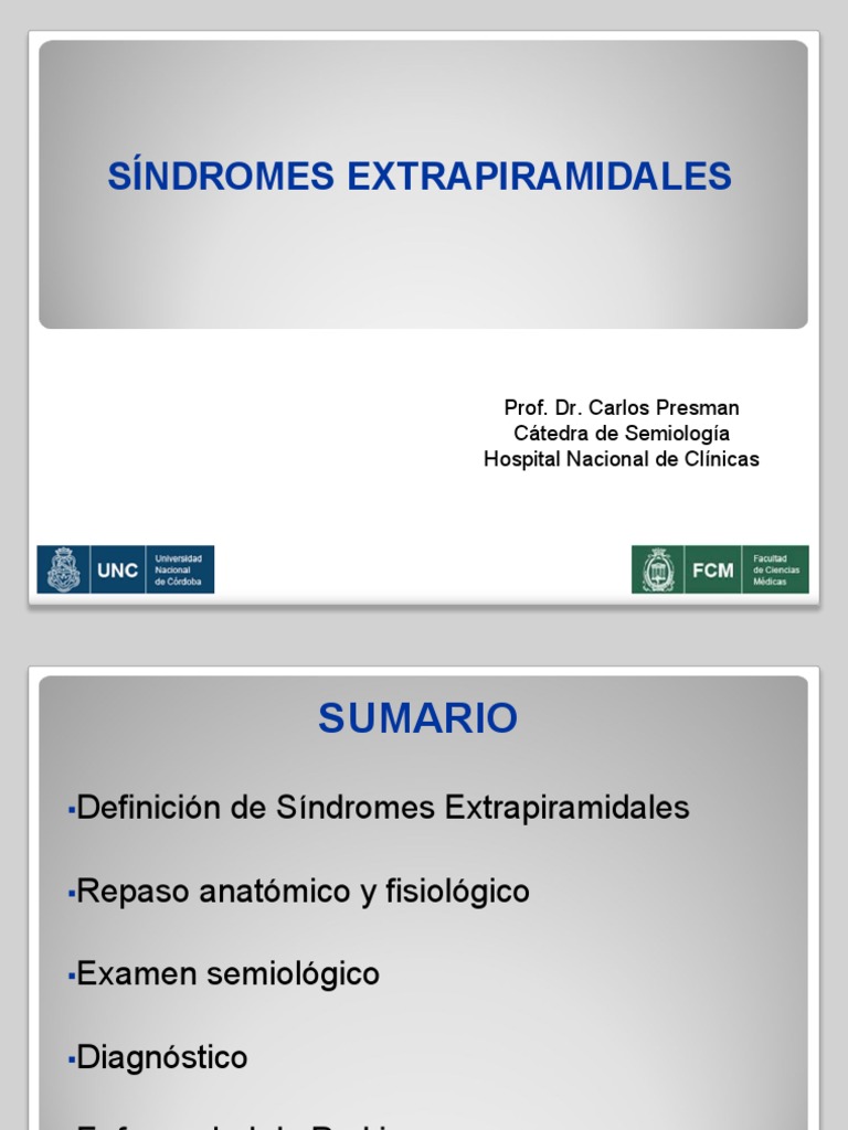 Síndromes Extrapiramidales y Parkinson | PDF | Enfermedad de Parkinson ...