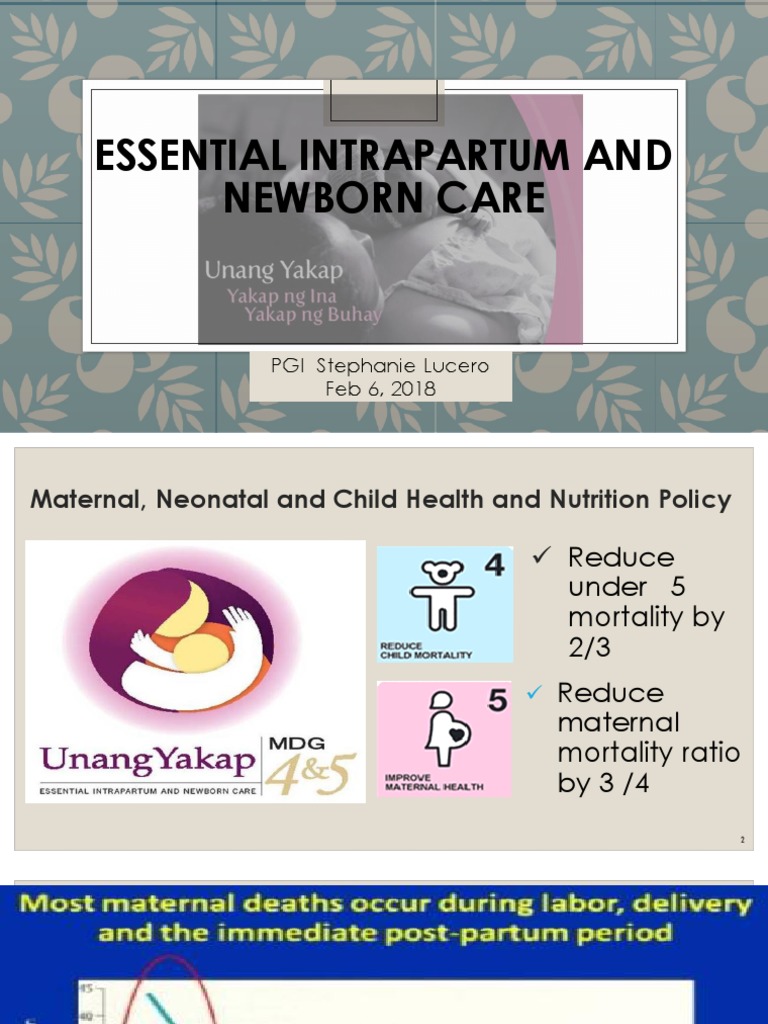 Essential Intrapartum and Newborn Care: PGI Stephanie Lucero Feb 6, 2018 | PDF | Breastfeeding ...