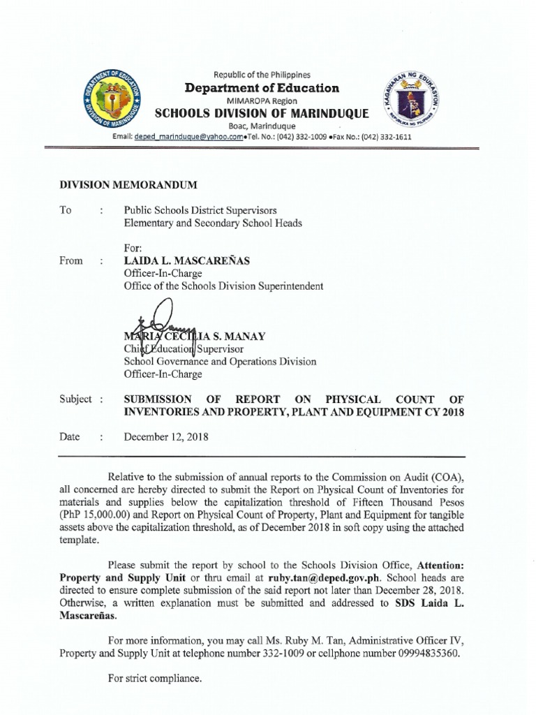 Rpci Memo 2018 | PDF