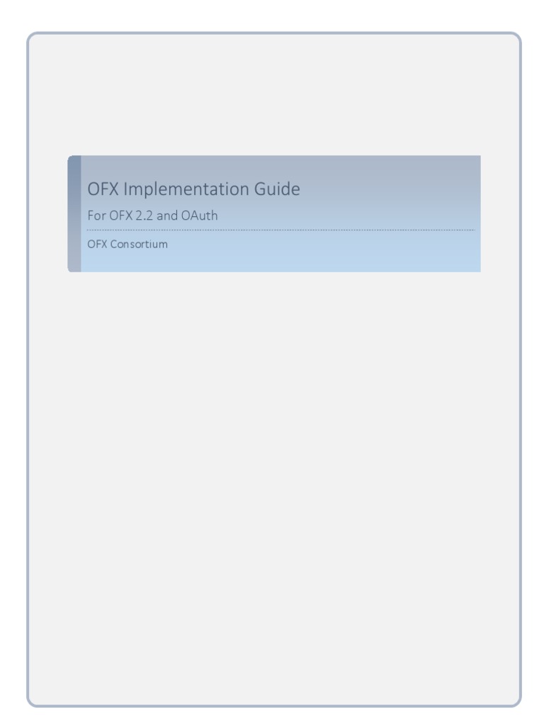 OFX 2.2 and OAuth Implementation Guide | PDF | Json | Server (Computing)