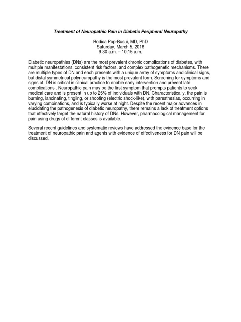 Treatment Neuropathic Pain PDF | PDF | Peripheral Neuropathy | Analgesic