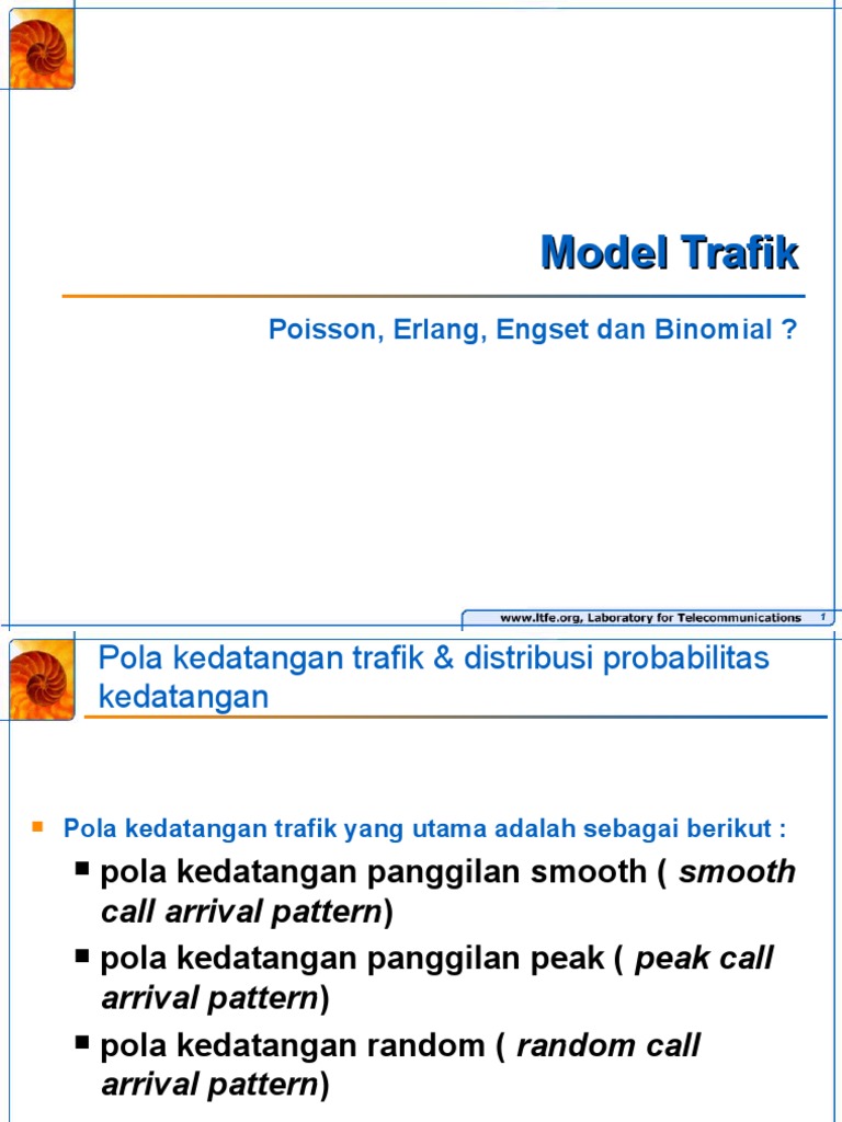 Rekayasa Trafik : Model Trafik | PDF | Telecommunications Engineering | Mathematical And ...