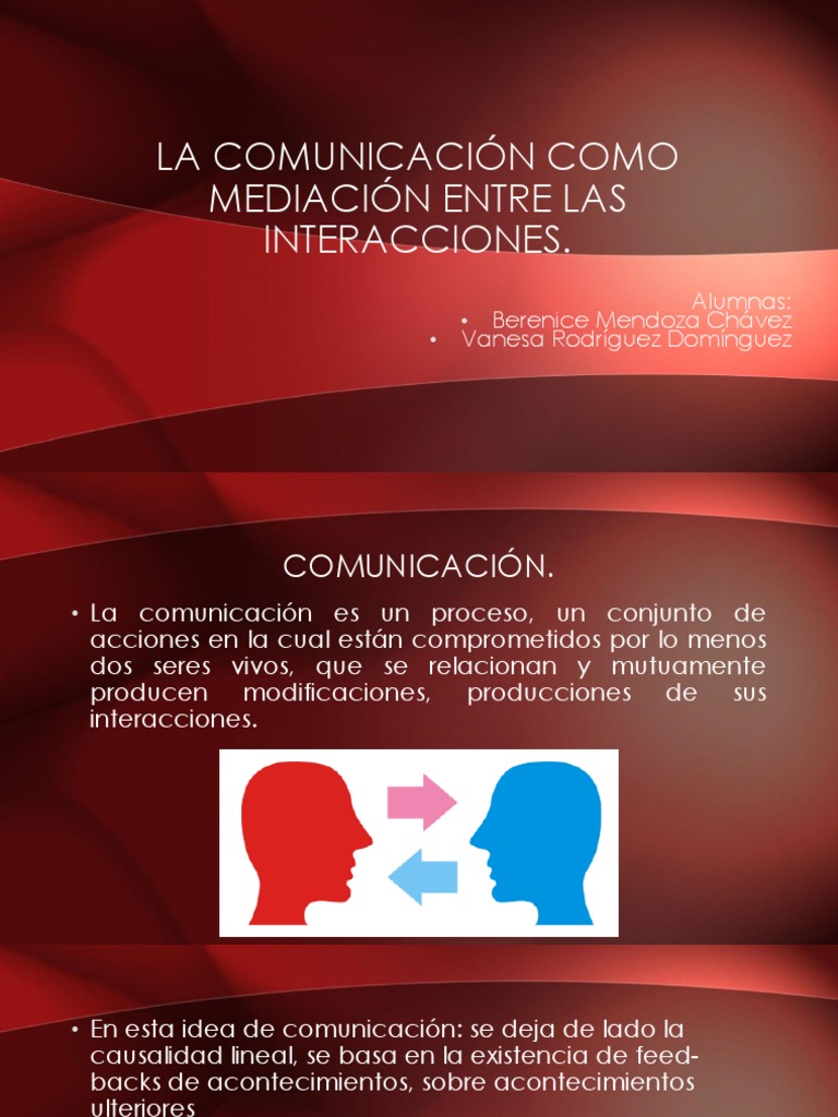 La Comunicación Como Mediación Entre Las Interacciones | PDF