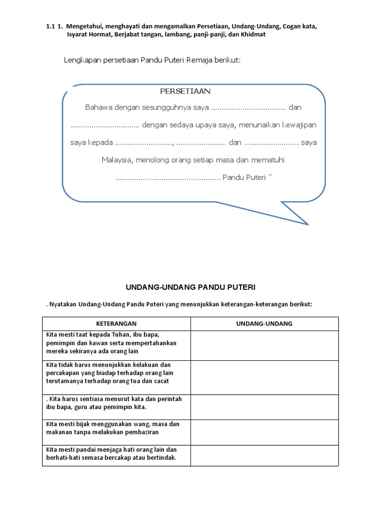 Panduan Undang-Undang Pandu Puteri Tunas | PDF | Agama & Spiritualitas