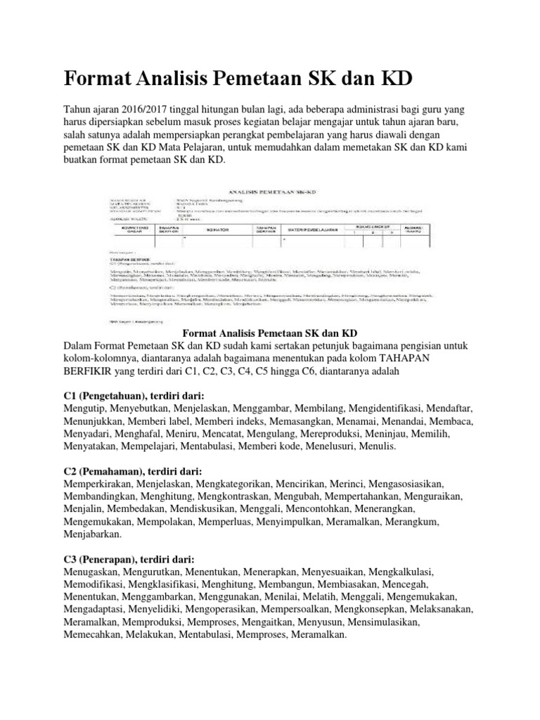 Analisis SK-KD TKR | PDF