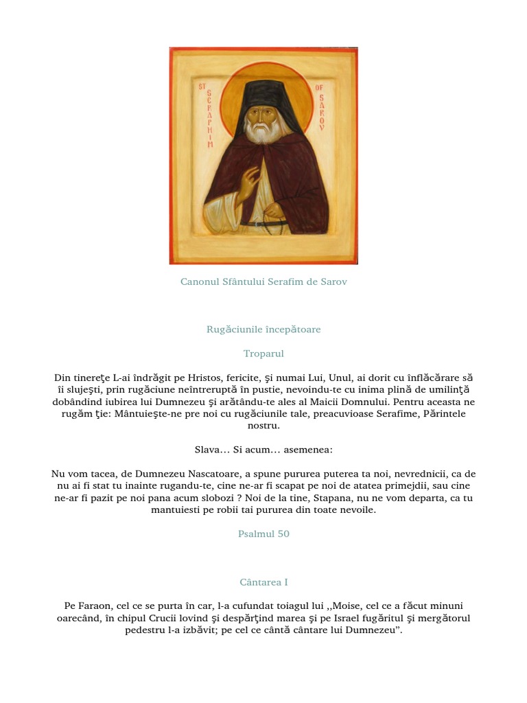 Paraclisul SF Serafim de Sarov | PDF