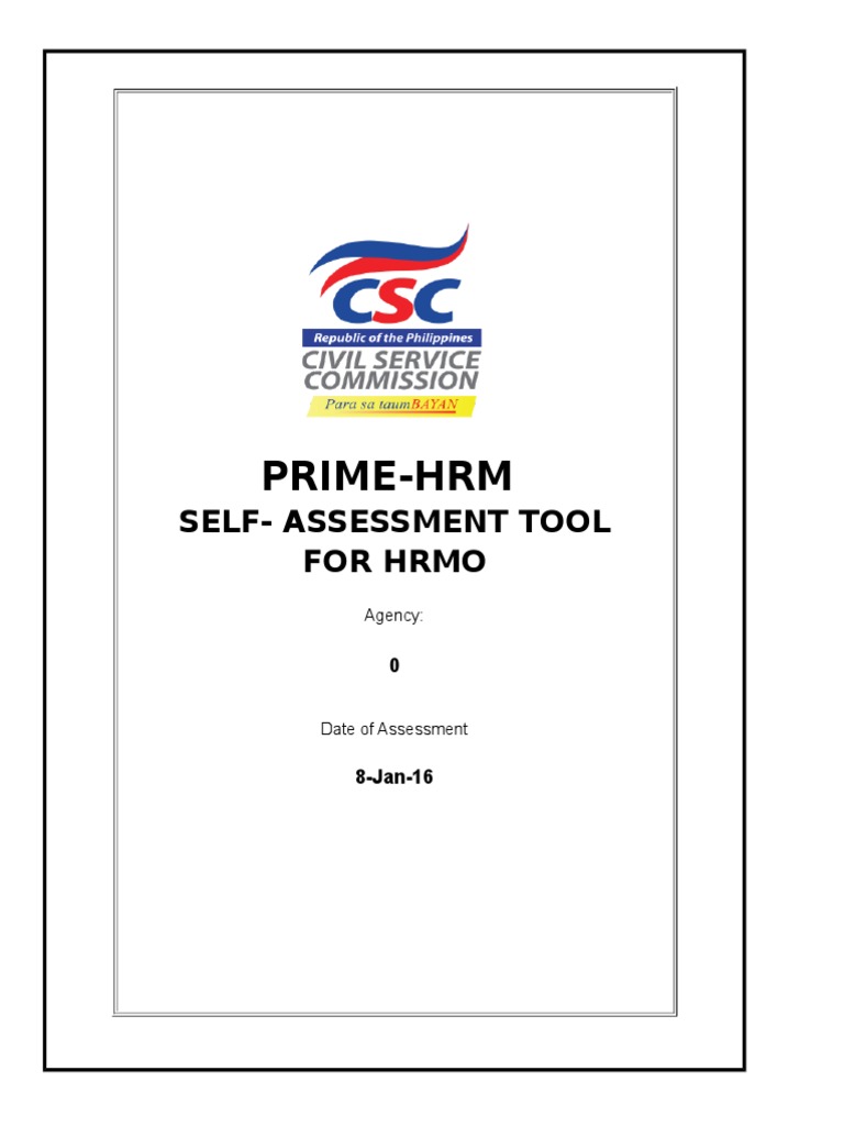 HRMO Self-Assessment Tool | PDF | Recruitment | Performance Appraisal