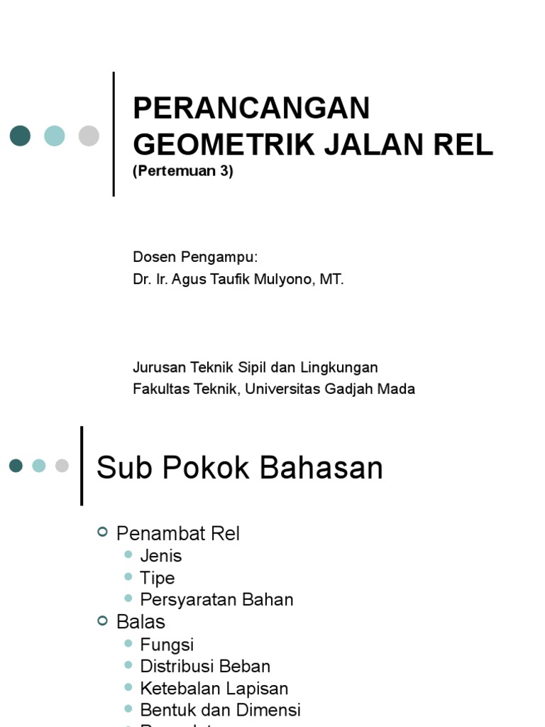 Perancangan Geometrik Jalan Rel | PDF | Teknologi & Rekayasa