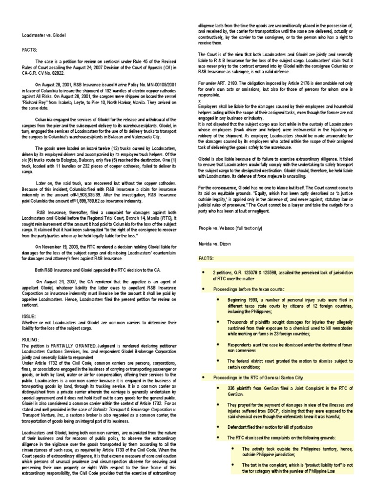 Torts - Cases | PDF | Complaint | Negligence