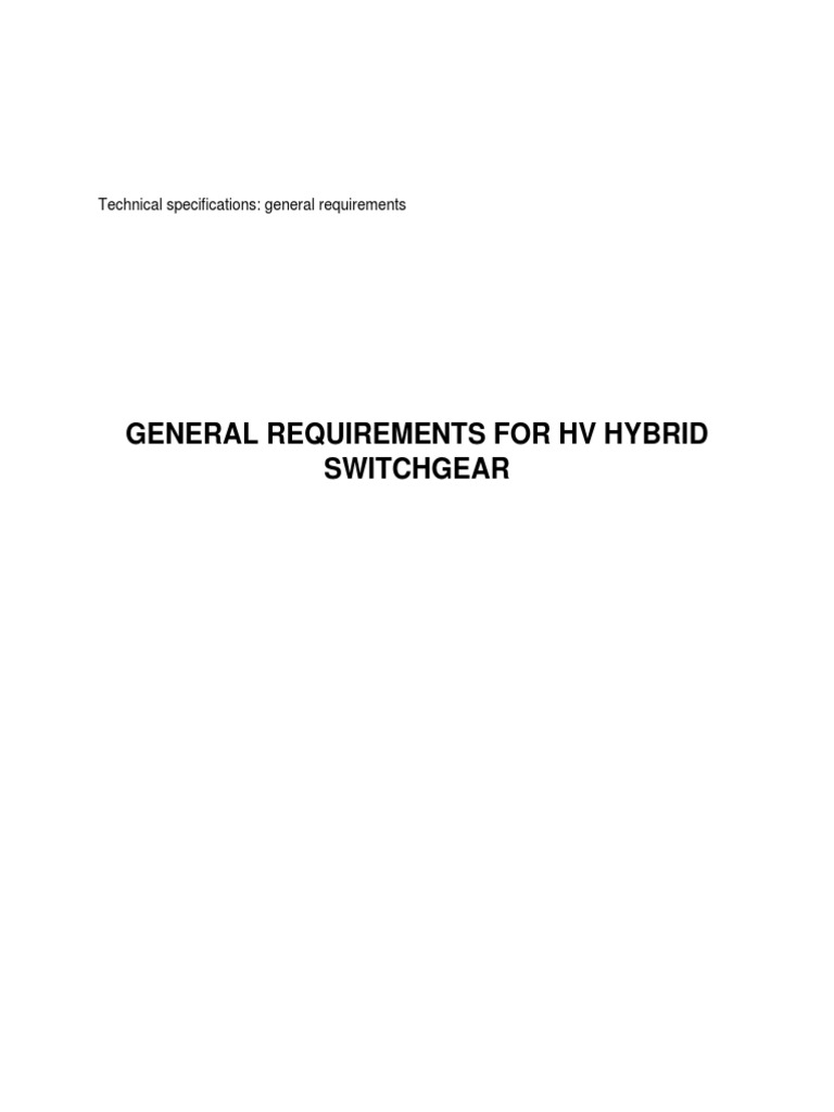 HV Hybrid Switchgear Specifications | PDF | High Voltage | Switch