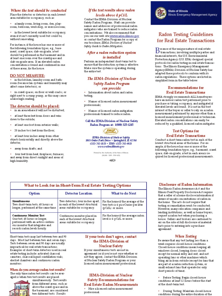 IEMA Radon Pamphlet | PDF | Basement | Building Engineering