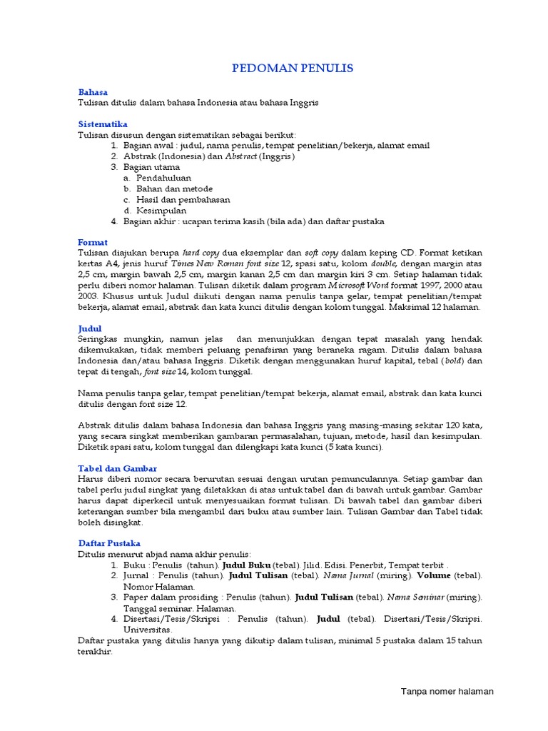 Pedoman Dan Contoh Format Jurnal Teknik Pengairan 1 | PDF