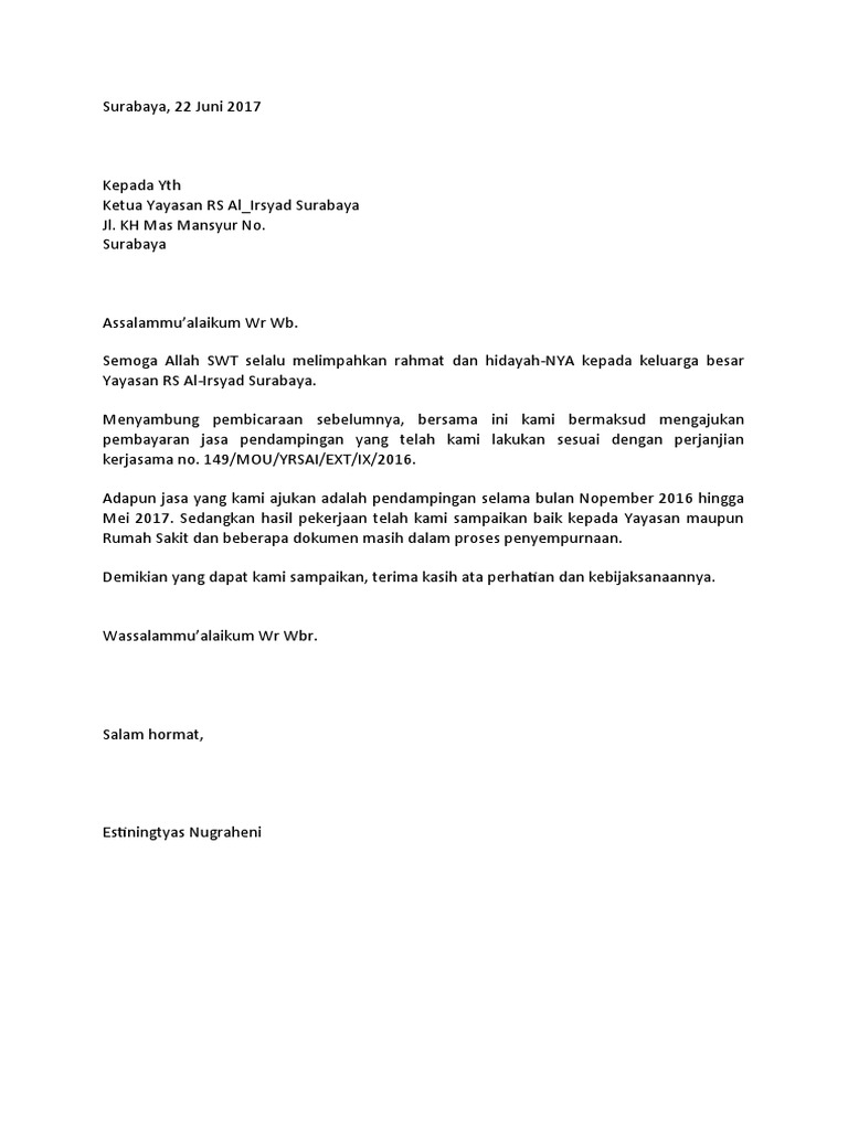 Contoh Surat Tagihan 1 | PDF