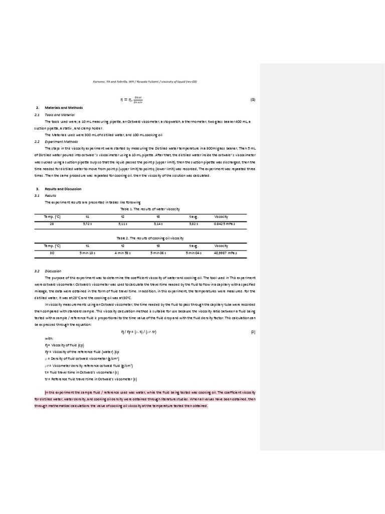 Visco Rev | PDF | Viscosity | Density