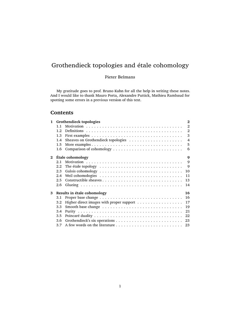 Etale Cohomology | PDF | Topology | Mathematical Structures