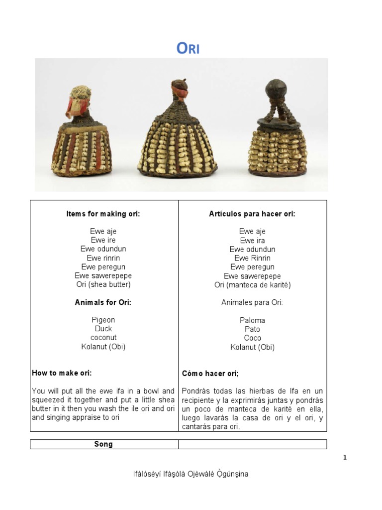 How To Make Ori | PDF | Santeria
