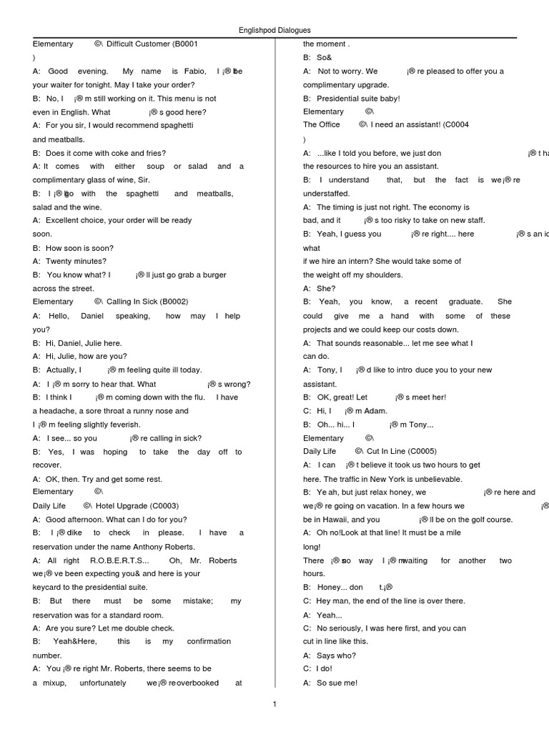 Englishpod Dialogues: Everyday Scenarios | PDF | Antivirus Software ...