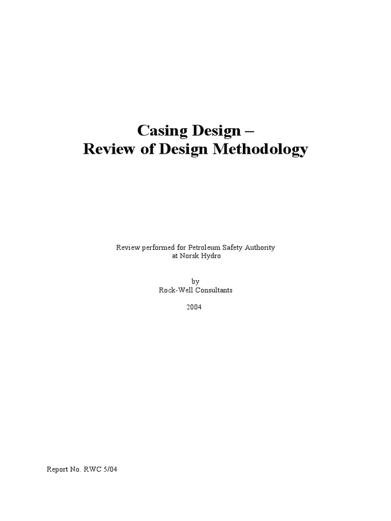 Casing Design | PDF | Casing (Borehole) | Leak