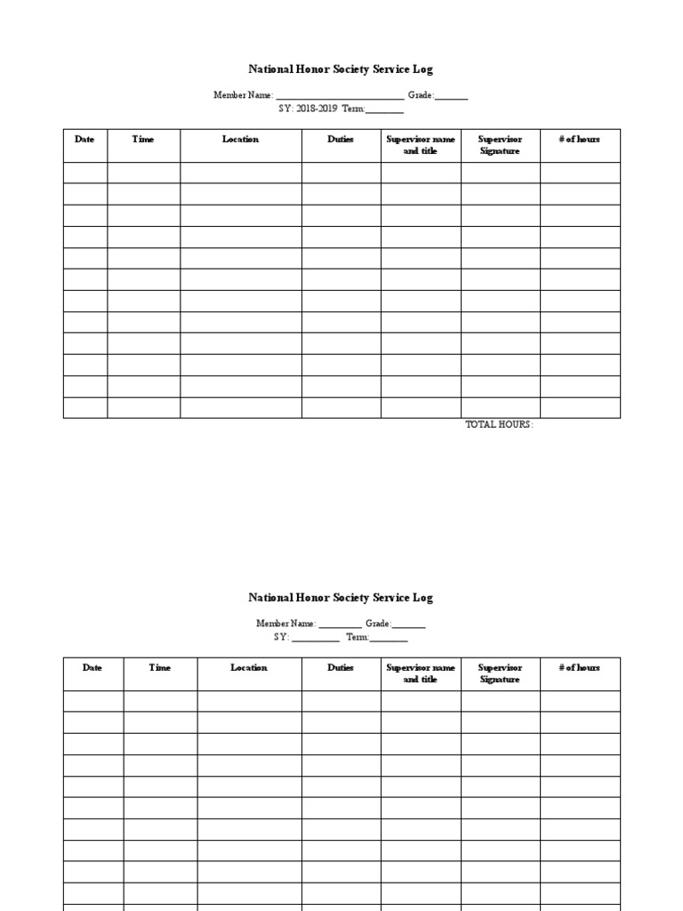Nhs Service Log 1 | PDF