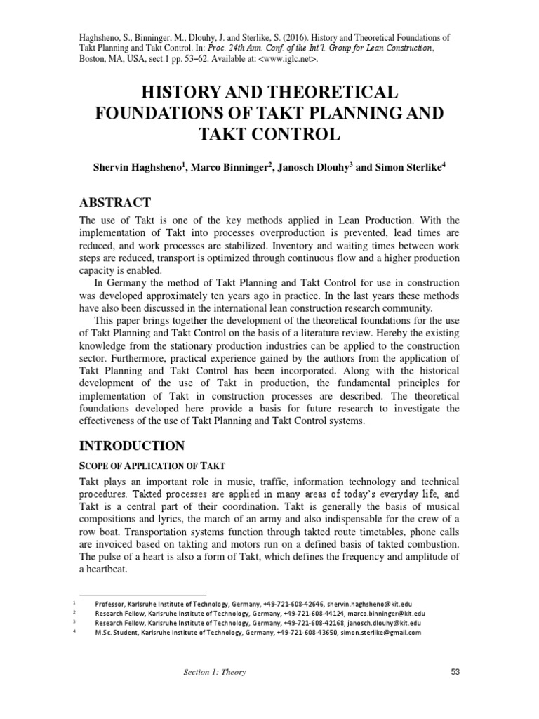 TAKT Planning and Control | PDF | Lean Manufacturing | Time