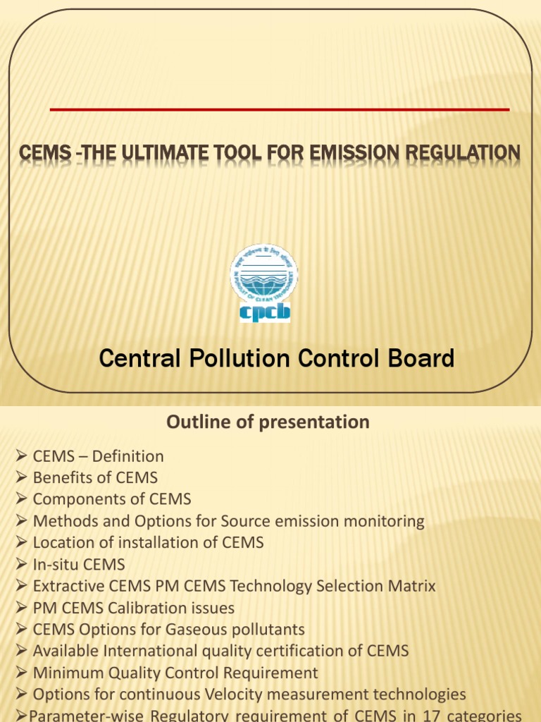 Central Pollution Control Board: Cems - The Ultimate Tool For Emission ...