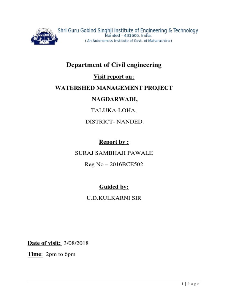 Nagdarwadi Watershed Management Report | PDF | Sustainability | Natural ...
