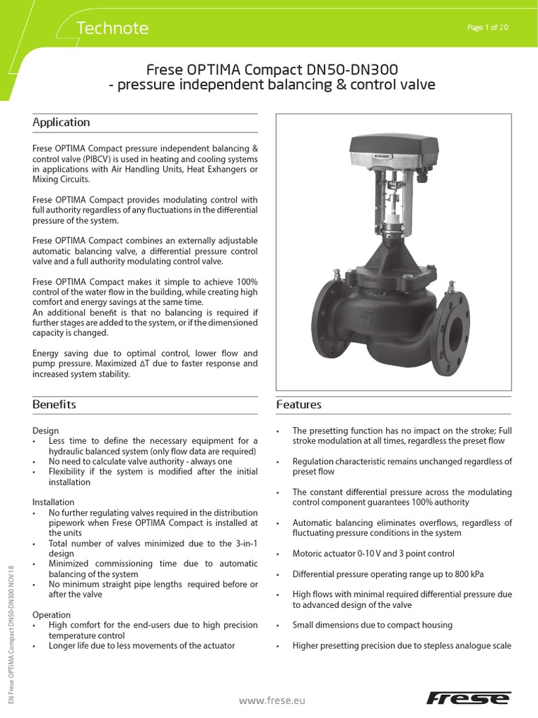 1-1-05 EN Frese OPTIMA Compact DN50-DN300 NOV 18 PDF | PDF | Valve ...