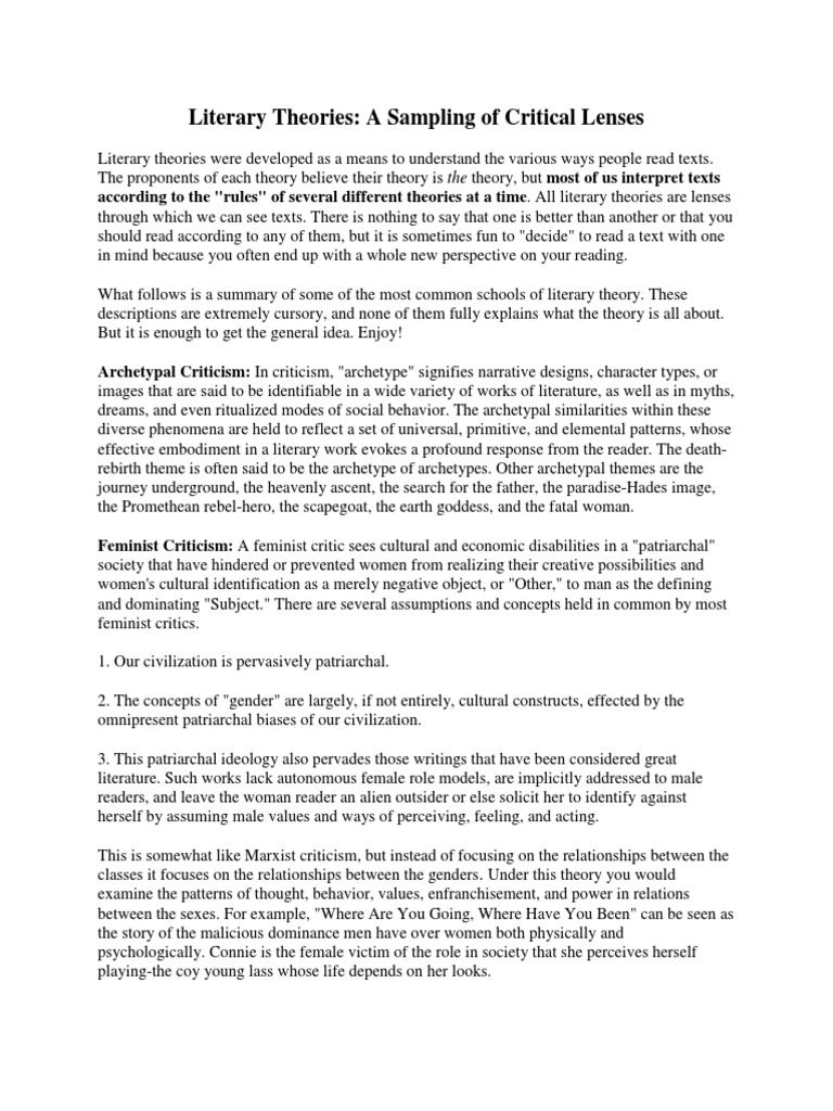 Overview of Literary Theories | PDF | Social Science | Philosophy