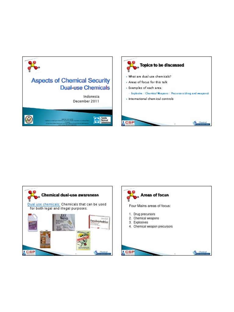 3 Chemical Dual Use Awareness | PDF | Vx (Nerve Agent) | Chlorine