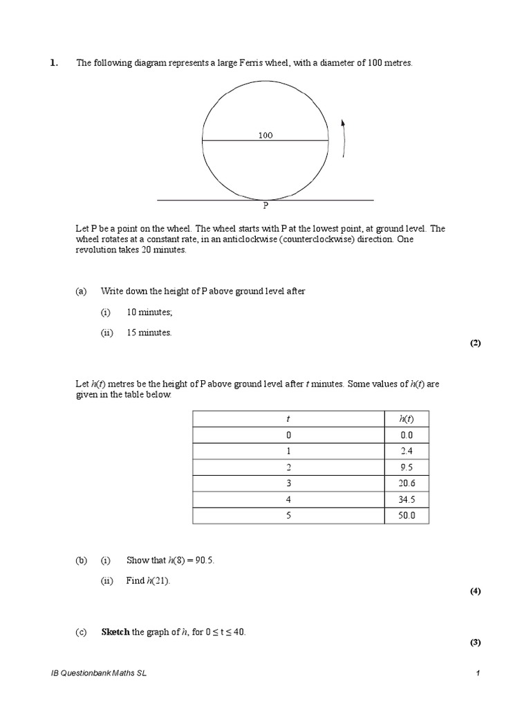 IB SL Trig Questions | PDF | Sine | Trigonometric Functions