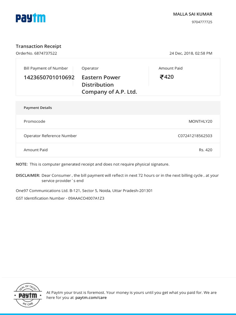 Eastern Power Distribution Company of A.P. Ltd. 420 | PDF