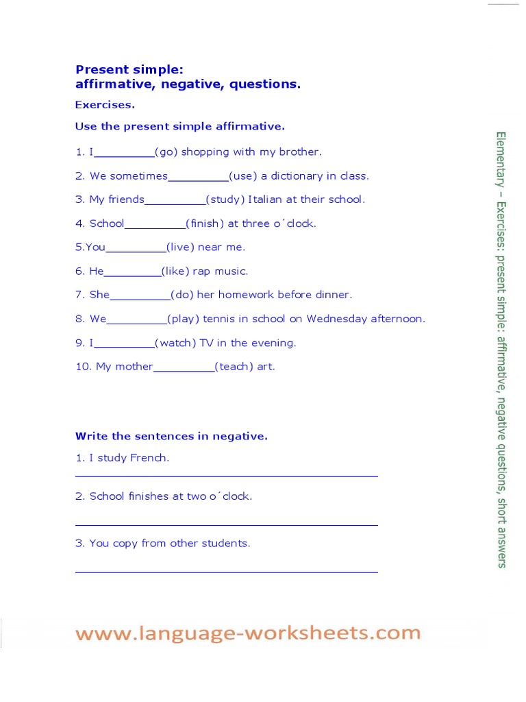 English Present Simple Exercises | PDF | Language Arts & Discipline