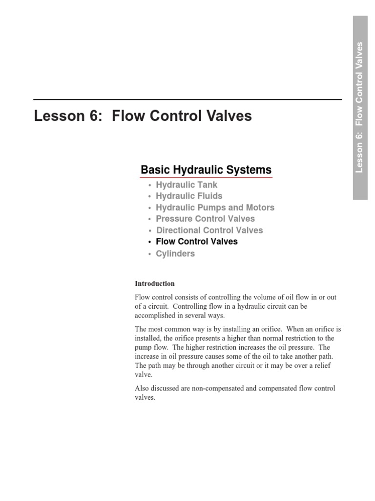 8 - Flow Control Valves | PDF | Valve | Pressure