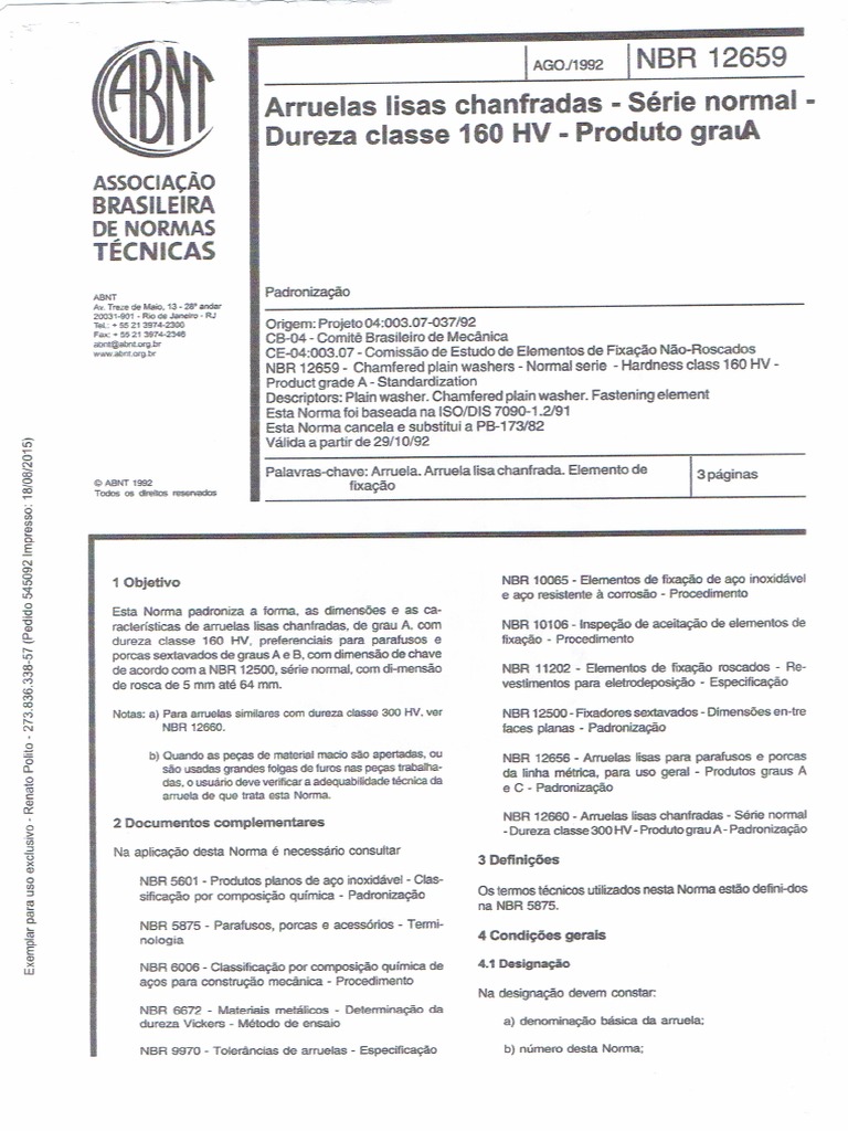 NBR 12659 (1992) | PDF