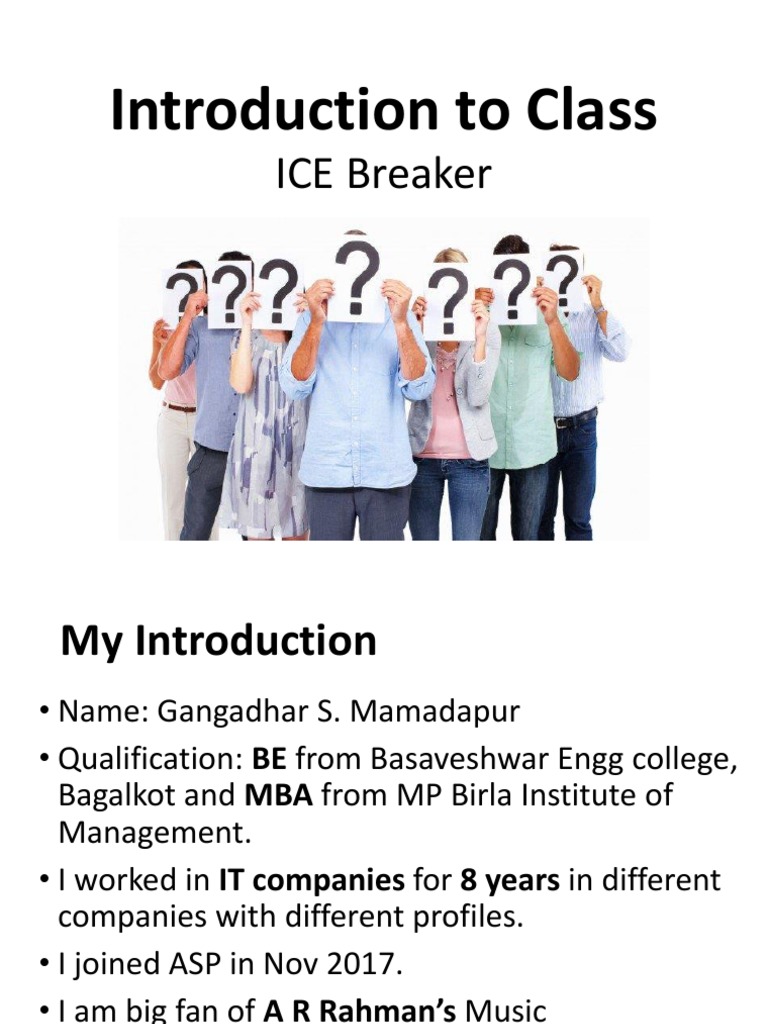 Introduction To Class: ICE Breaker | PDF | Linguistics | Grammar
