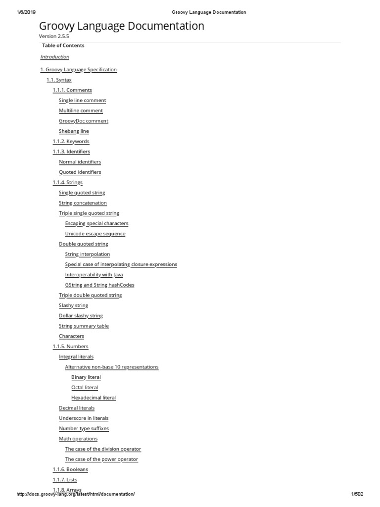 Groovy Language Documentation | PDF | Class (Computer Programming) | Method (Computer Programming)