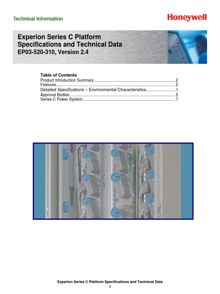 Experion Series C Platform Specifications and Technical Data | PDF | Power Supply | Amplifier