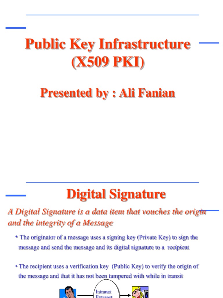 Public Key Infrastructure (X509 PKI) : Presented By: Ali Fanian | PDF ...