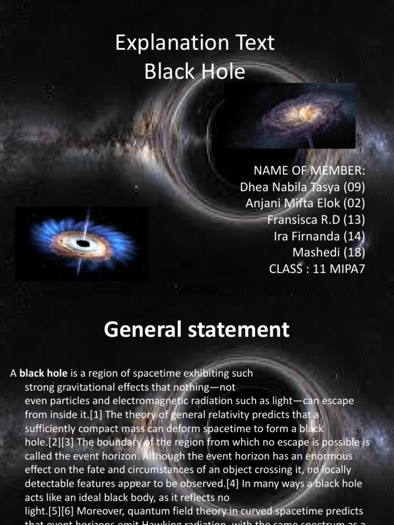 Explanation Text | Black Hole | Stars