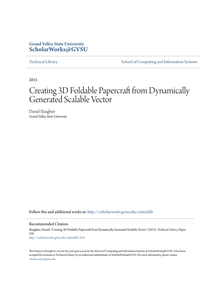 Creating 3D Foldable Papercraft From Dynamically Generated Scalab | PDF ...