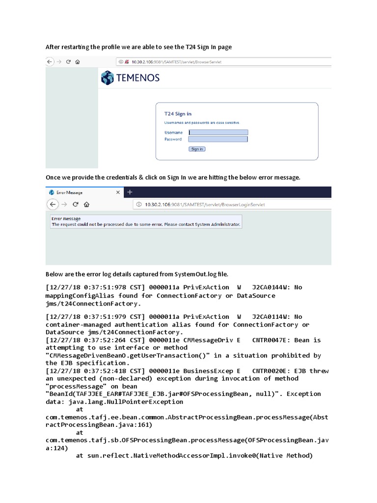 WebSphere Issue With | PDF | Application Server | Enterprise Java Beans