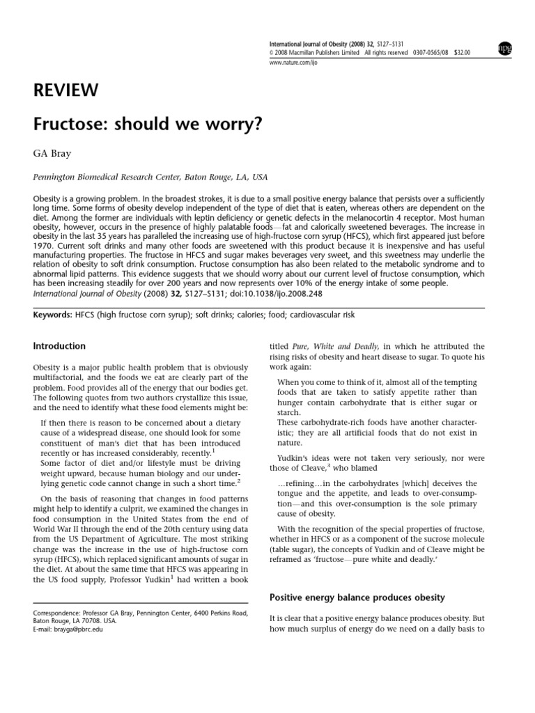 Fructose Should We Worry | PDF | Fructose | Soft Drink