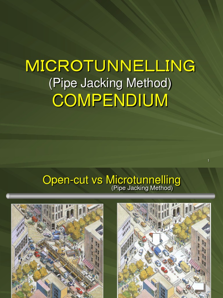 Microtunnelling Pipe Jacking Method Overview PDF | PDF | Tunnel | Pipe ...
