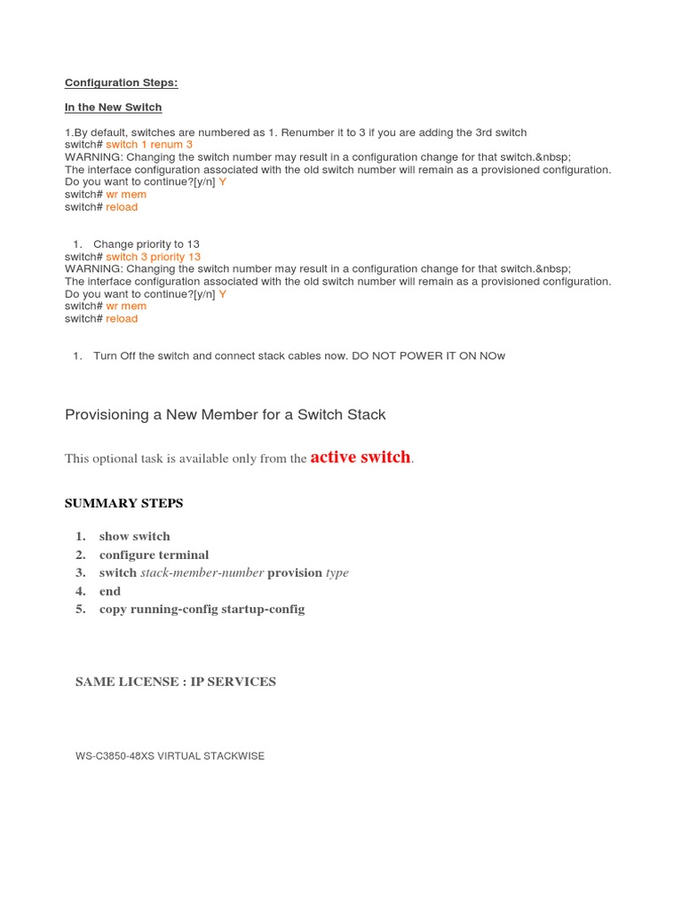 Configuring a New Switch as the Third Member of an Existing Switch ...