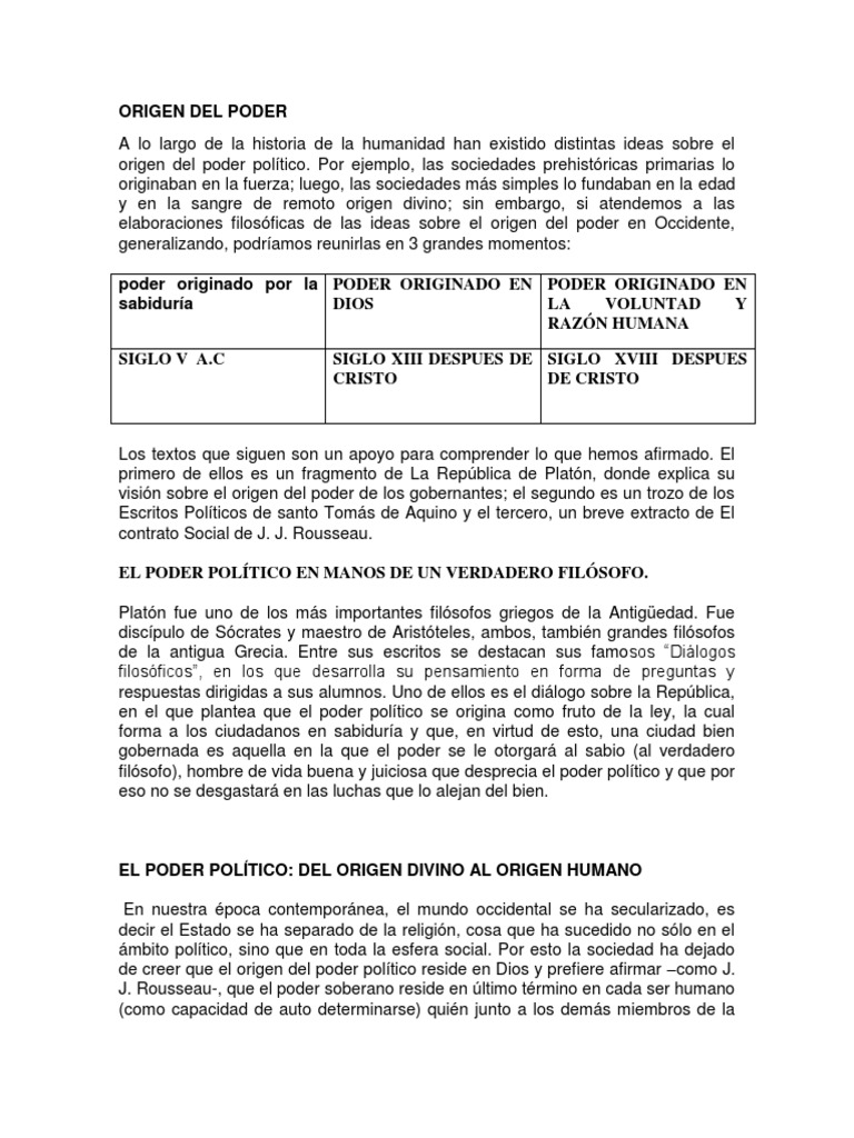 Evolución del Poder Político en la Historia | PDF | Poder (social y ...