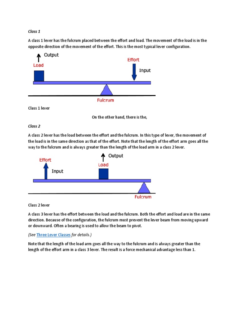Class 1: Three Lever Classes | PDF