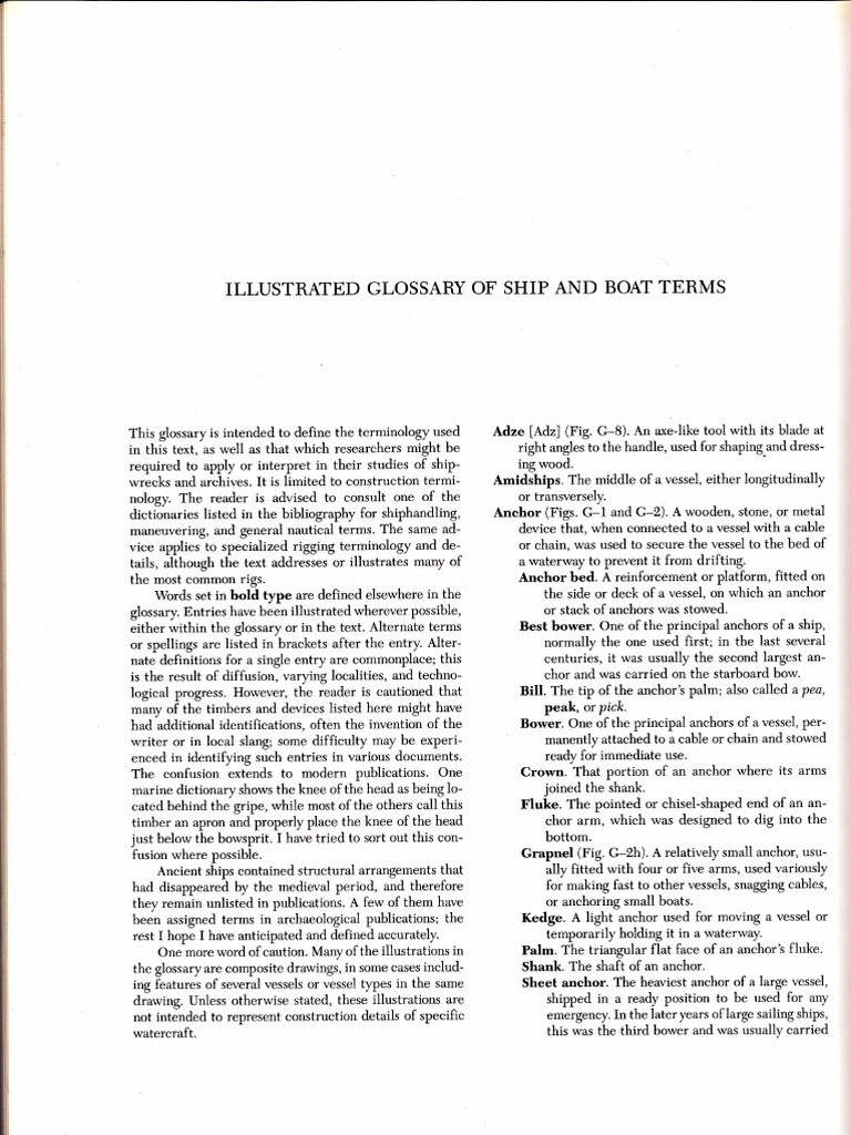 Illustrated Ship and Boat Terms Glossary | PDF | Anchor | Watercraft