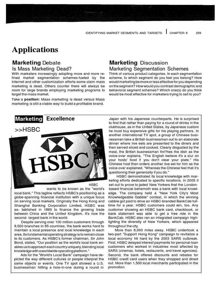 HSBC Case Study | Download Free PDF | Hsbc | Market Segmentation