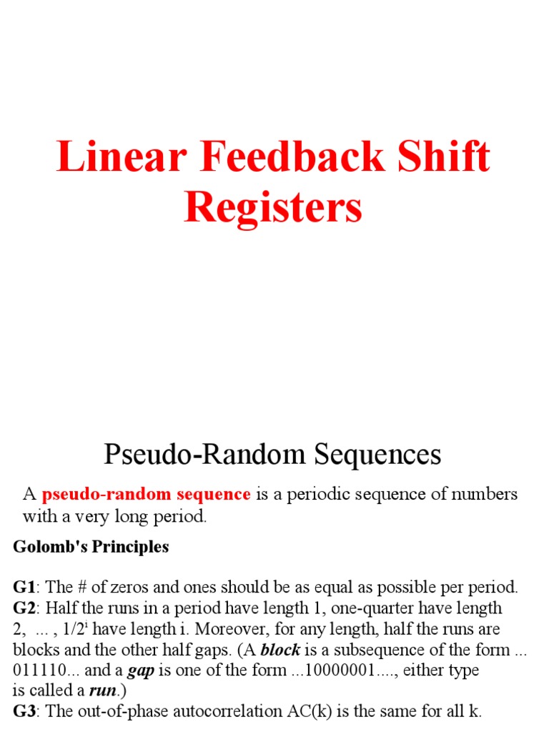 Linear Feedback Shift Registers | PDF | Polynomial | Abstract Algebra