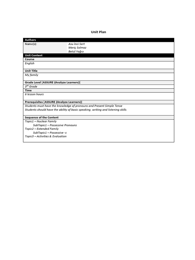 Unit Plan | PDF | Language Arts & Discipline | Foreign Language Studies